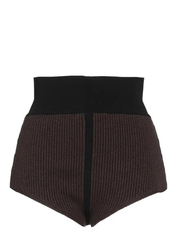 Rick Owens Twotone Knit Shorts - Brown