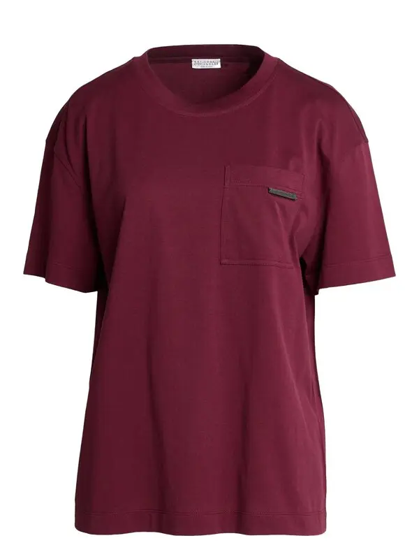 Brunello Cucinelli Plain Colour T-shirts - Red