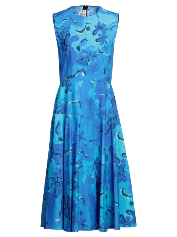 Marni Floral Sleeveless Dress - Blue