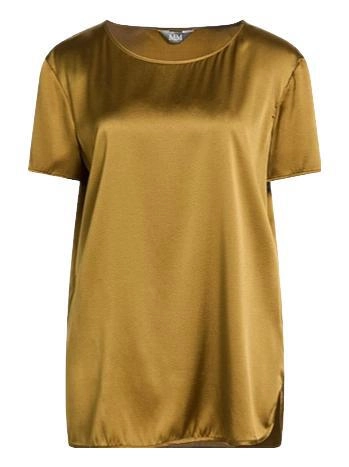 Max Mara Solidcolor Satin Shortsleeve Top - Green