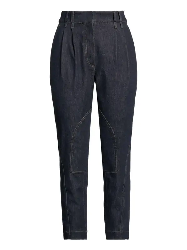 Brunello Cucinelli Plain Colour Denim Trousers - Blue
