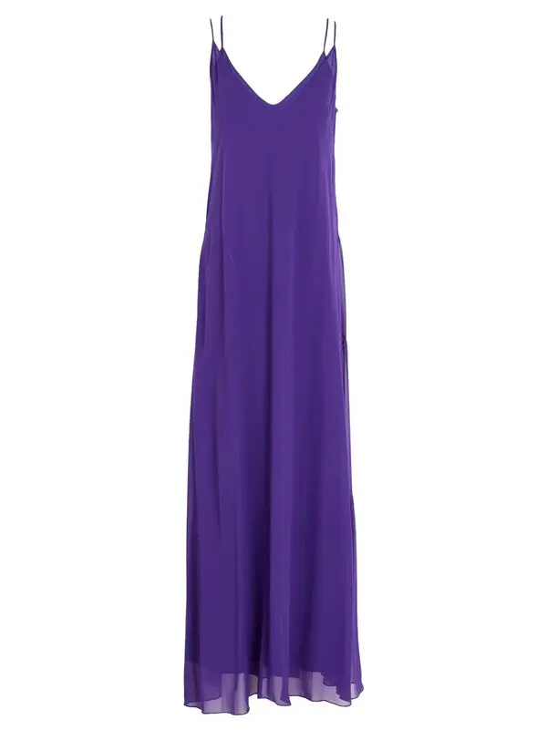 Max Mara Sleeveless Vneck Chiffon Dress - Purple