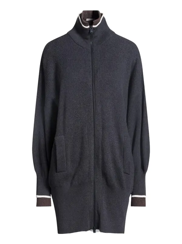 Brunello Cucinelli Lange Knitted Cardigans - Black