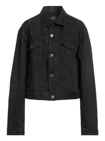 Balenciaga Printed Denim Jacket - Black