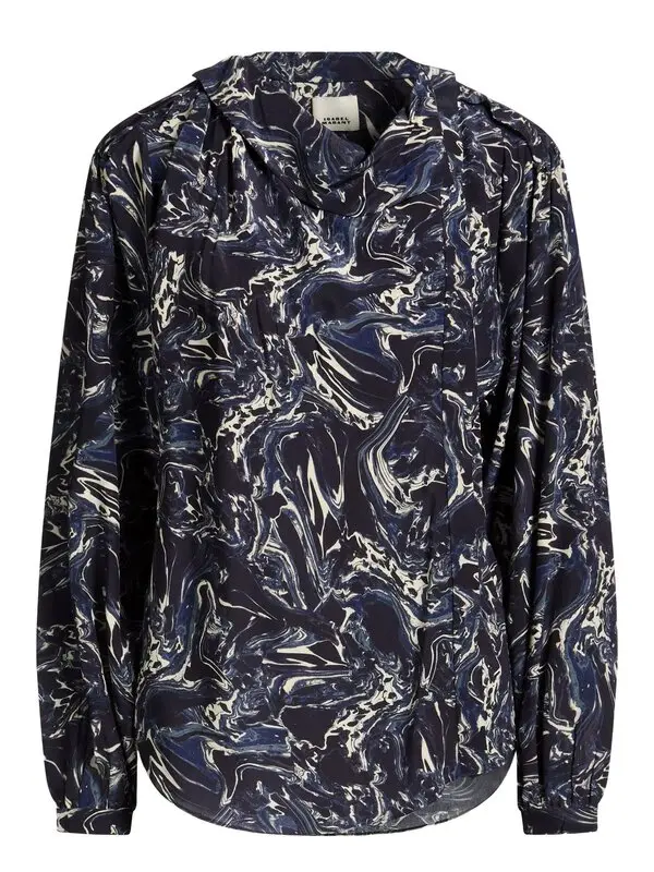 Isabel Marant Étoile Multicolor Chiffon Longsleeve Shirt - Blue