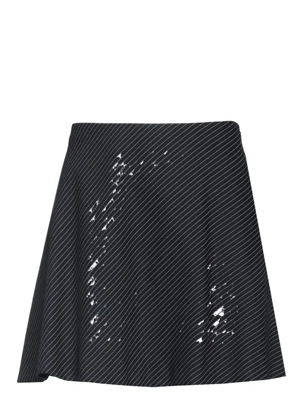 Rag & Bone Striped Aline Skirt - Black