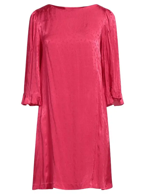 MAXCO. Jacquard Satin Short Dress - Red