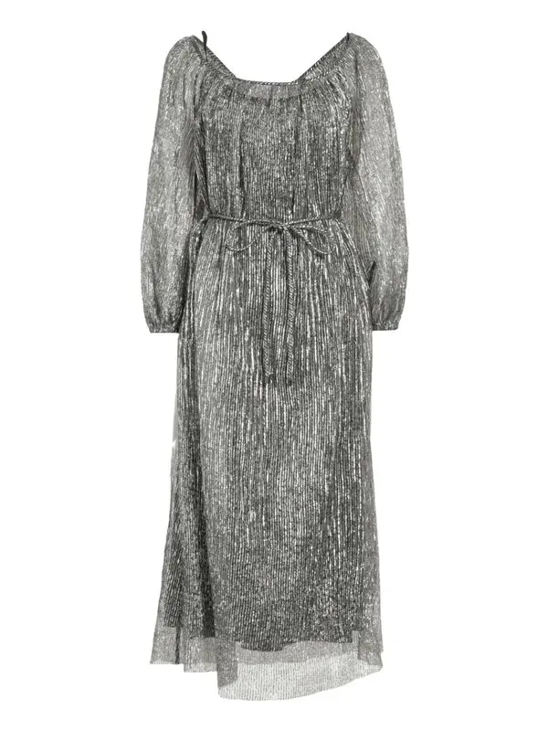 Tory Burch Metallic-finish Flared Skirt - Silver