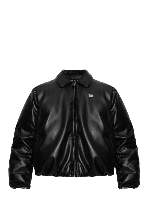 MISBHV Faux-leather Bomber Jacket - Black