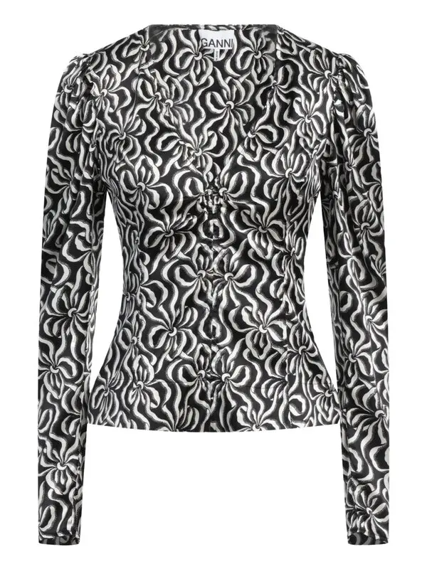 GANNI Two-tone Tops - Black