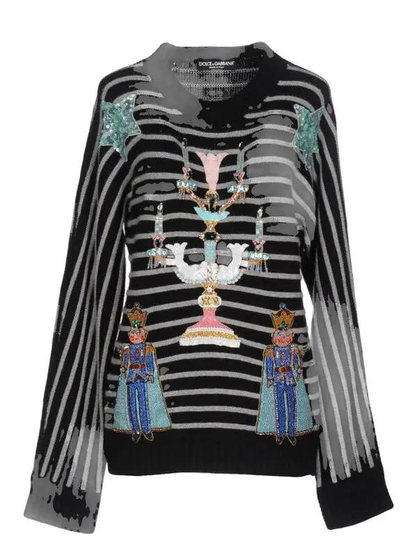 Dolce & Gabbana Striped Knitwear - Black
