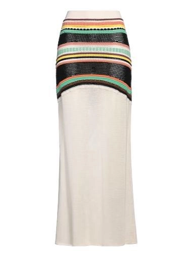Chloé Striped Knit Flare Skirt - White