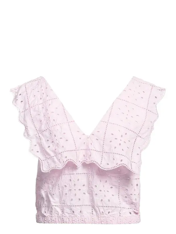 GANNI Sleeveless Lace Top - Pink