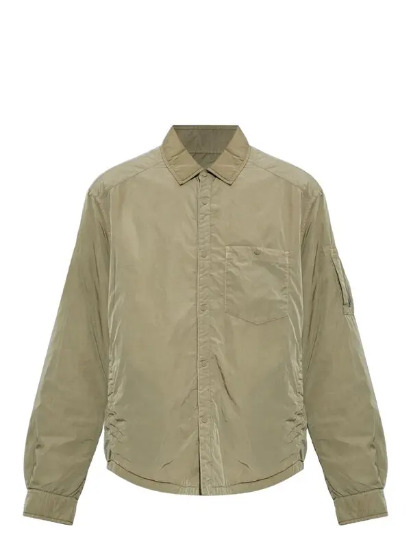 C.P. COMPANY Chrome-r Lens Padded Button Overshirt - Green