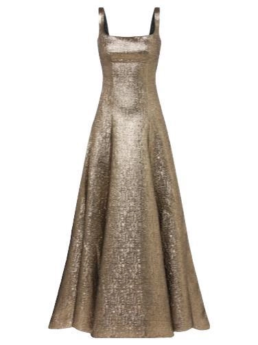 Roland Mouret Square-neck Jacquard Formal Dress - Gold
