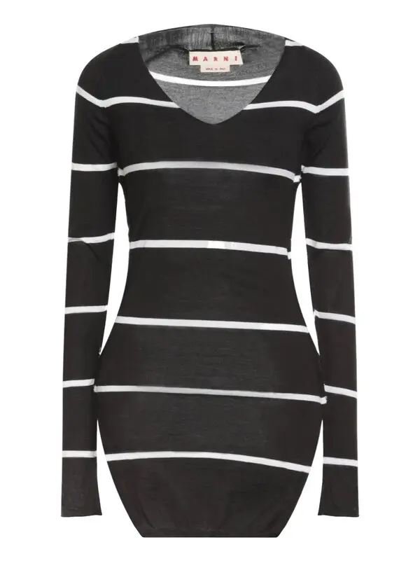 Marni Striped Knit Top - Black