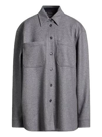 Max Mara Solidcolor Wool Shirt Jacket - Grey