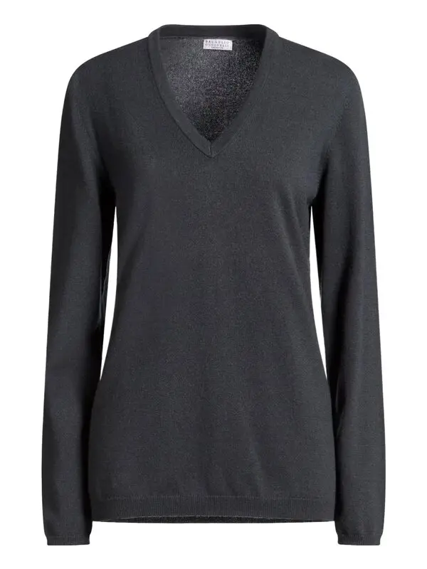 Brunello Cucinelli Solid-color Cashmere Knitted Sweater - Black