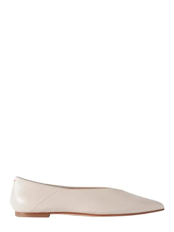 AeydĒ Leather Point-toe Flats - Nude