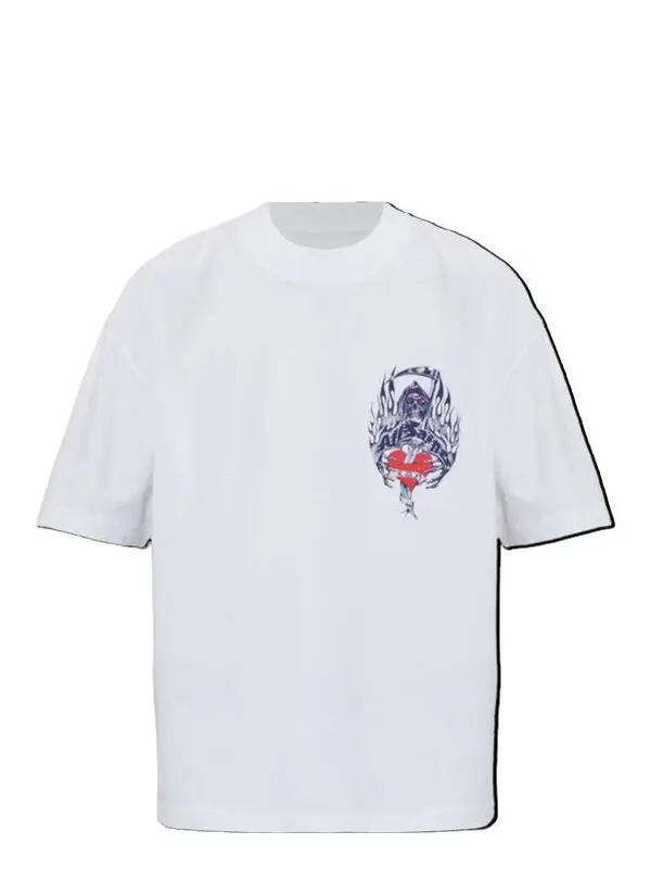 ALLSAINTS Skull Heart Graphic Short Sleeve T-shirt - White
