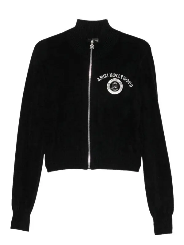 Amiri Logo-embroidered Cardigan - Black