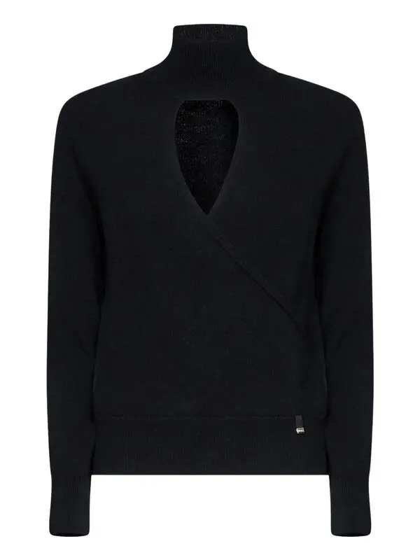 Herno Resort Wrap-effect Sweater - Black