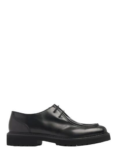 DOUCAL'S Roundtoe Platform Flat Shoes - Black