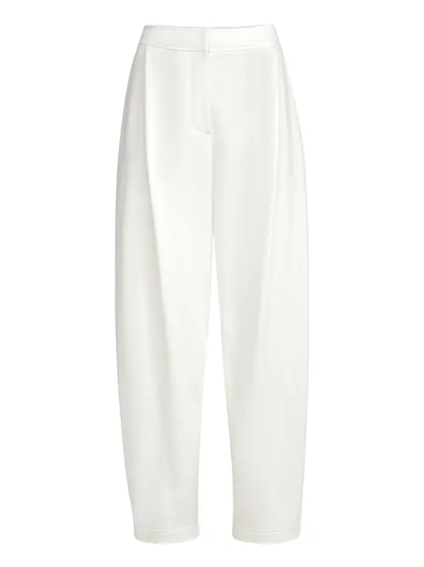 Brunello Cucinelli Cotton Smooth French-terry Pleated Track Trousers - White