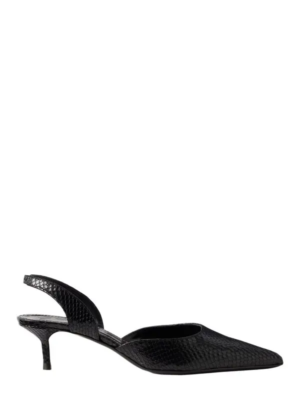 Staud Snakeprint Highheeled Shoes - Black