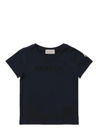 Moncler Cotton T-shirt With Embroidered Logo - Black