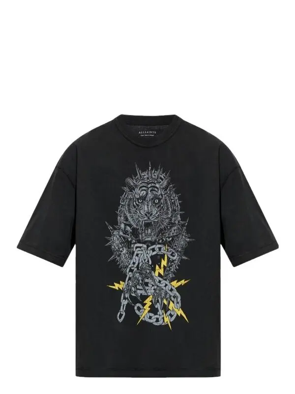 ALLSAINTS Graphic Print Short Sleeve T-shirt - Black