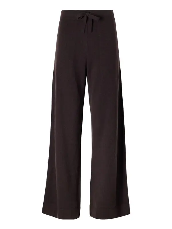 Le Kasha Ribbed Organic Cashmere Wide-leg Pants - No