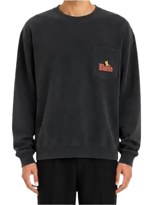 Rhude Long-sleeved Crew Neck Sweatshirt - Black