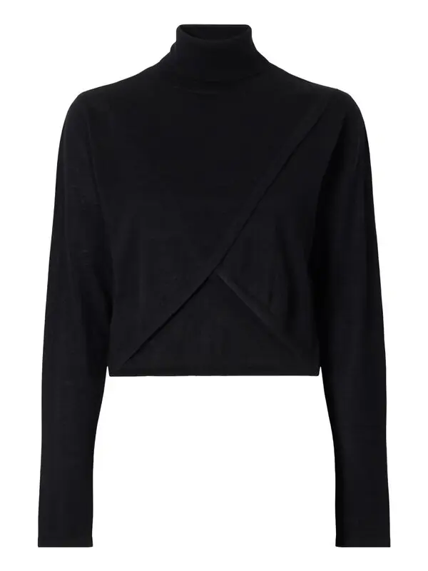 Le Kasha Cropped Cut-out Cashmere Turtleneck Sweater - Black