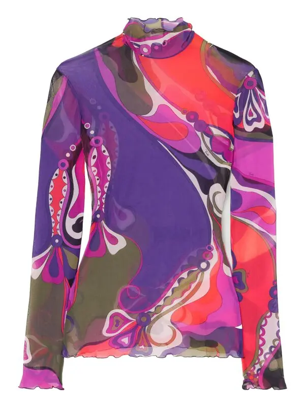 Emilio Pucci Printed Tulle Blouse - Multicolor