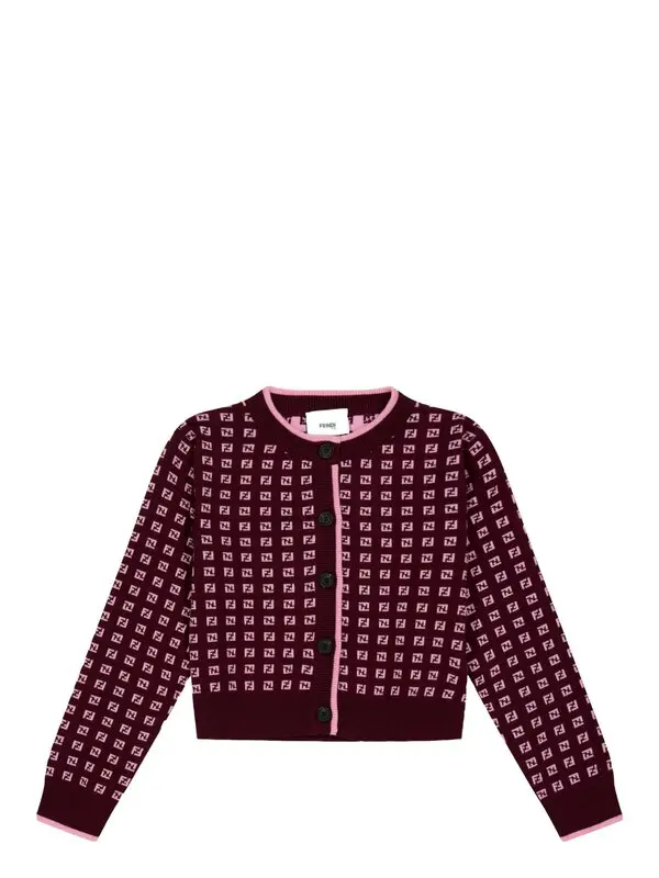 Fendi Structured Ff Cardigan - Brown