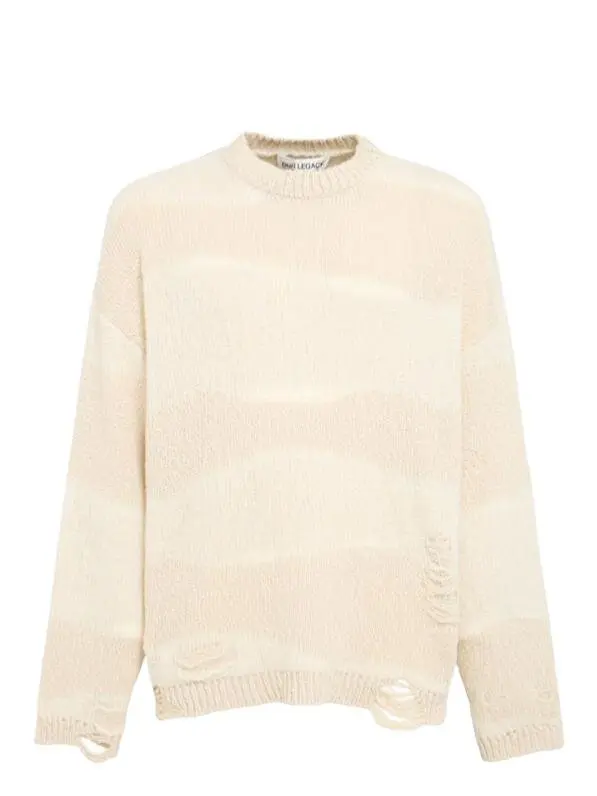 Our Legacy Crew Neck Pullover With Ripped Details - No