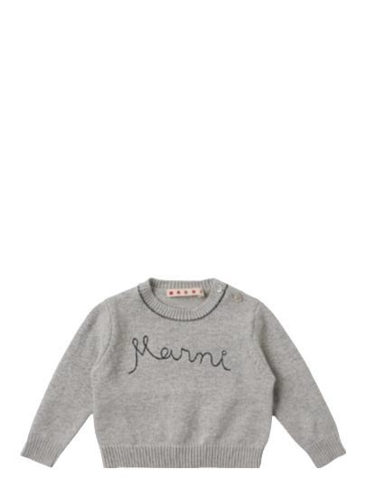 Marni Ribbedcollar Knit Sweater - Gray