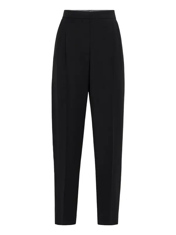Brunello Cucinelli Viscose And Virgin-wool Tuxedo Trousers - Black