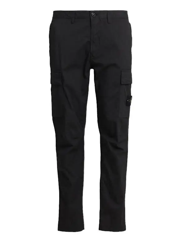 Stone Island Mid-rise Straight-leg Trousers - Black