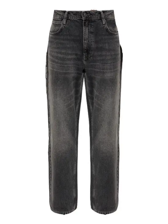 ALLSAINTS Wash Straight Leg Jeans - Worn Black