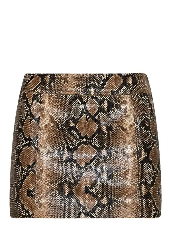 ERMANNO FIRENZE Snake-print Mini Skirt - Brown