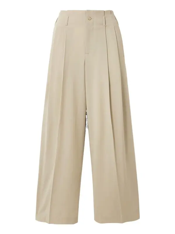 KALLMEYER Pleated Wool-blend Wide-leg Pants - No