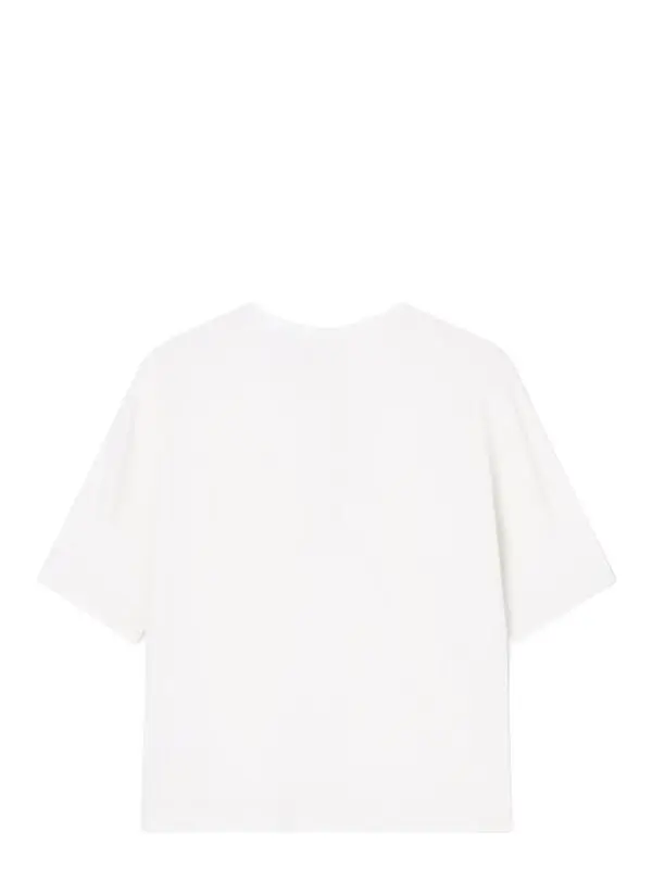 Giorgio Armani Short-sleeve Crewneck T-shirt In Triple-layer Silk Georgette - No