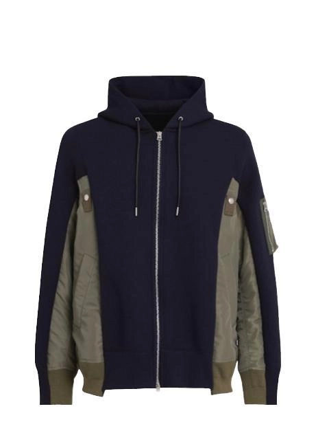 Sacai Hooded Knitwear - Black