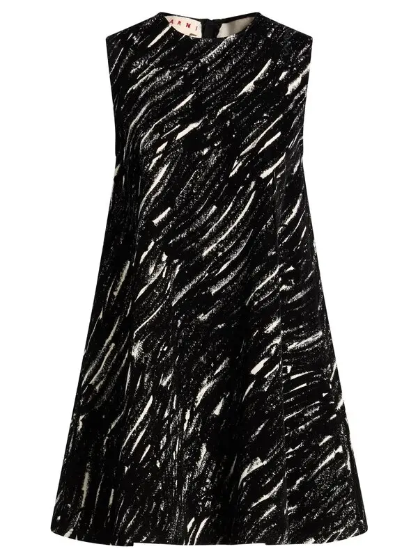 Marni Sleeveless Colorblock Flared Dress - Black
