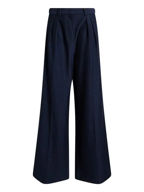 Max Mara Striped Loose Pants - Blue