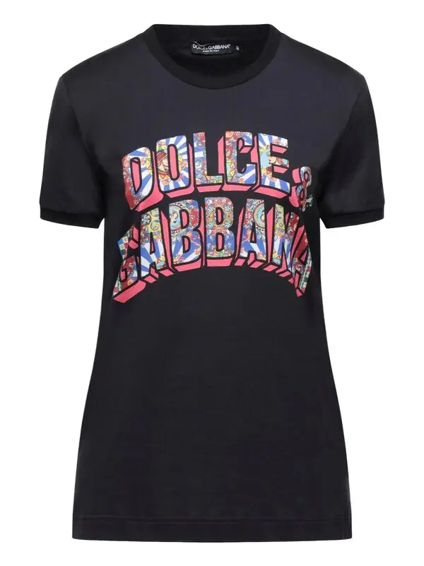 Dolce & Gabbana Printedlogo Shortsleeve Tshirt - Black