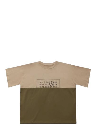 MAISON MARGIELA Two-tone Graphic Print T-shirt - Green