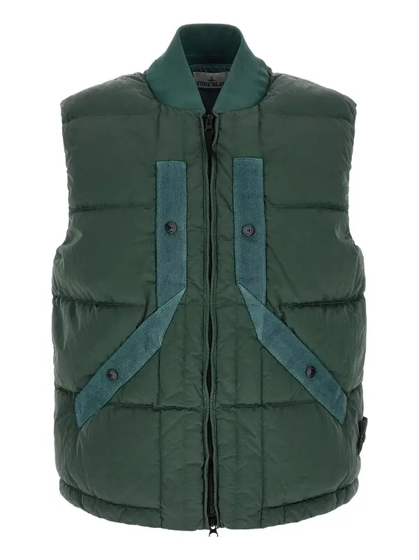 Stone Island Stand-collar Down Vest - Green